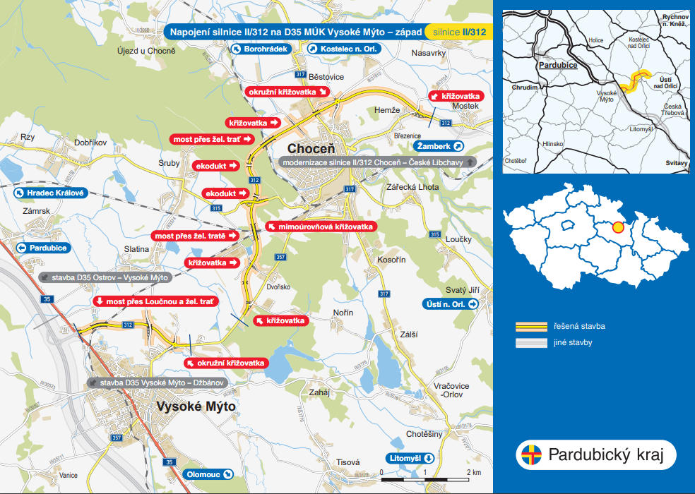 Informace na krajském webu o přípravě stavby napojení silnice II/312 na ...
